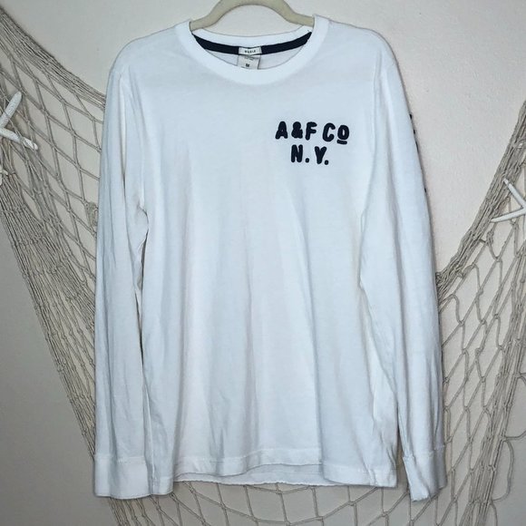 Abercrombie & Fitch | Shirts | Vintage Abercrombie Fitch Mens Muscle Long Sleeve Tee White And ...